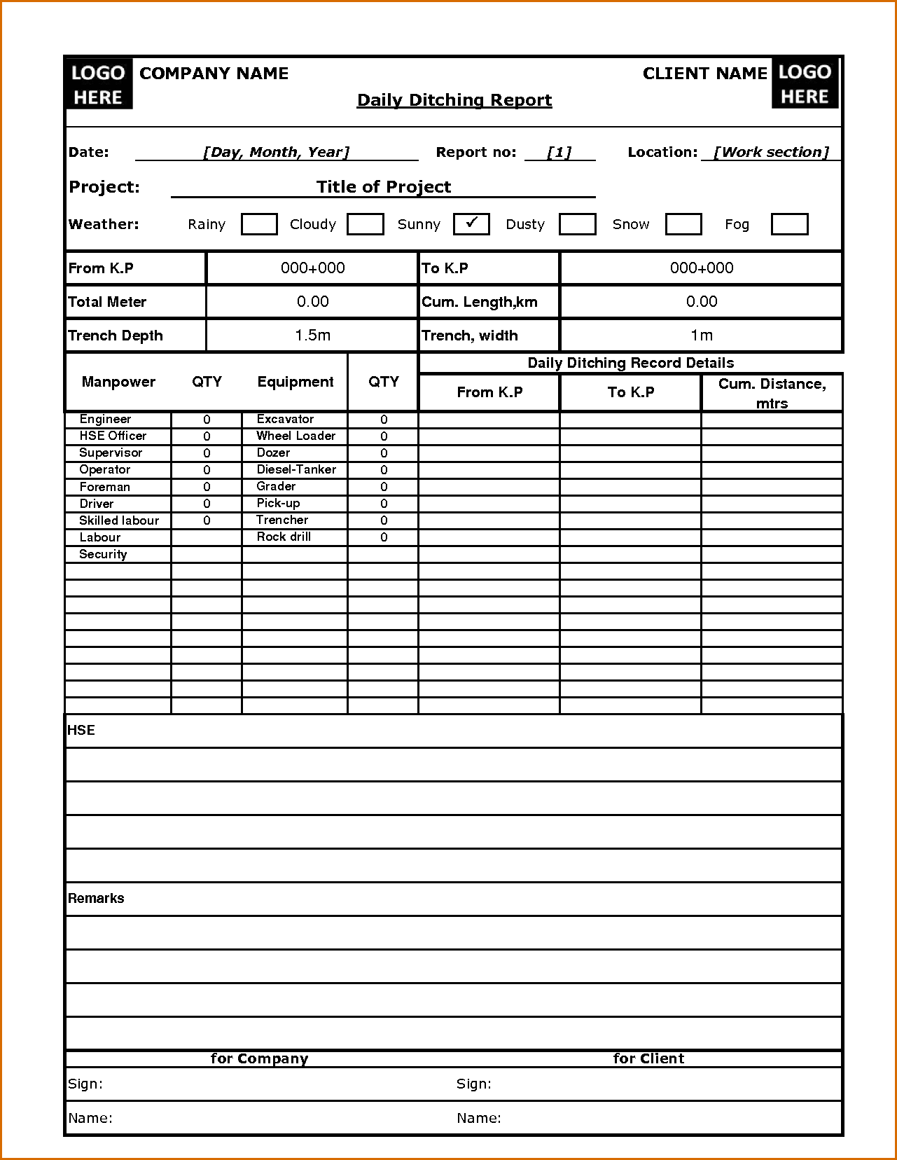 Construction Daily Report Template Excel Emmamcintyrephotography