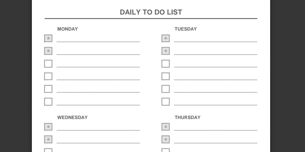 Daily To Do List Templates Emmamcintyrephotography