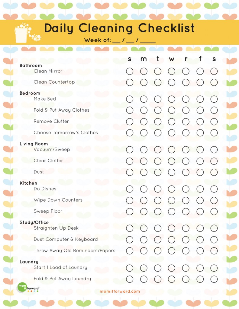 Editable Cleaning Schedule Template Emmamcintyrephotography