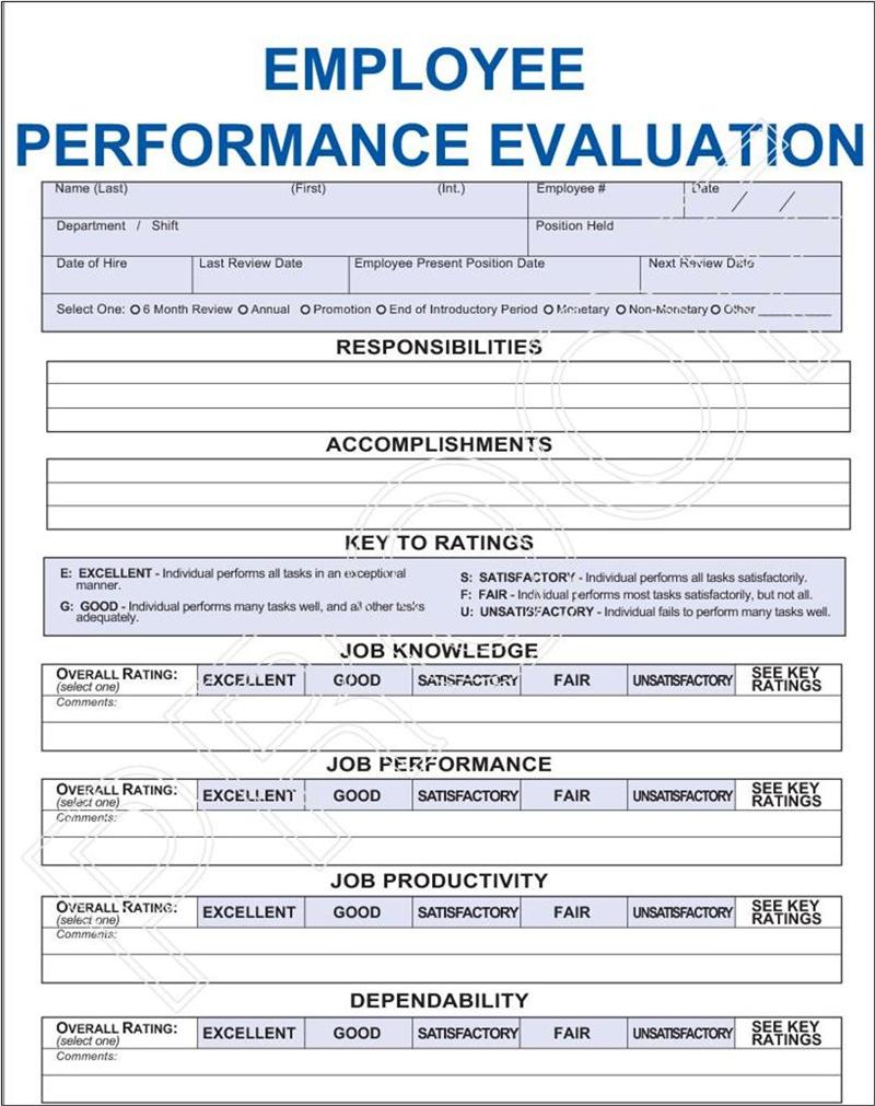 Employee Performance Evaluation Form Pdf Emmamcintyrephotography