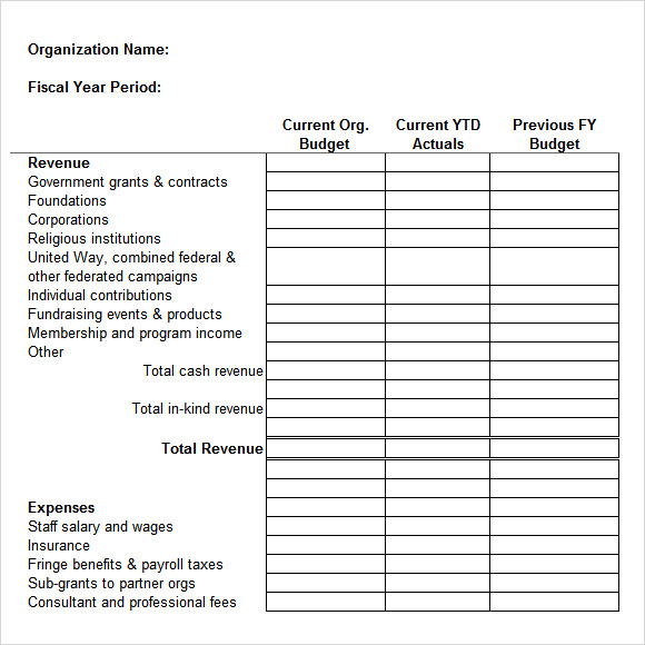 Nonprofit Budget Template Emmamcintyrephotography