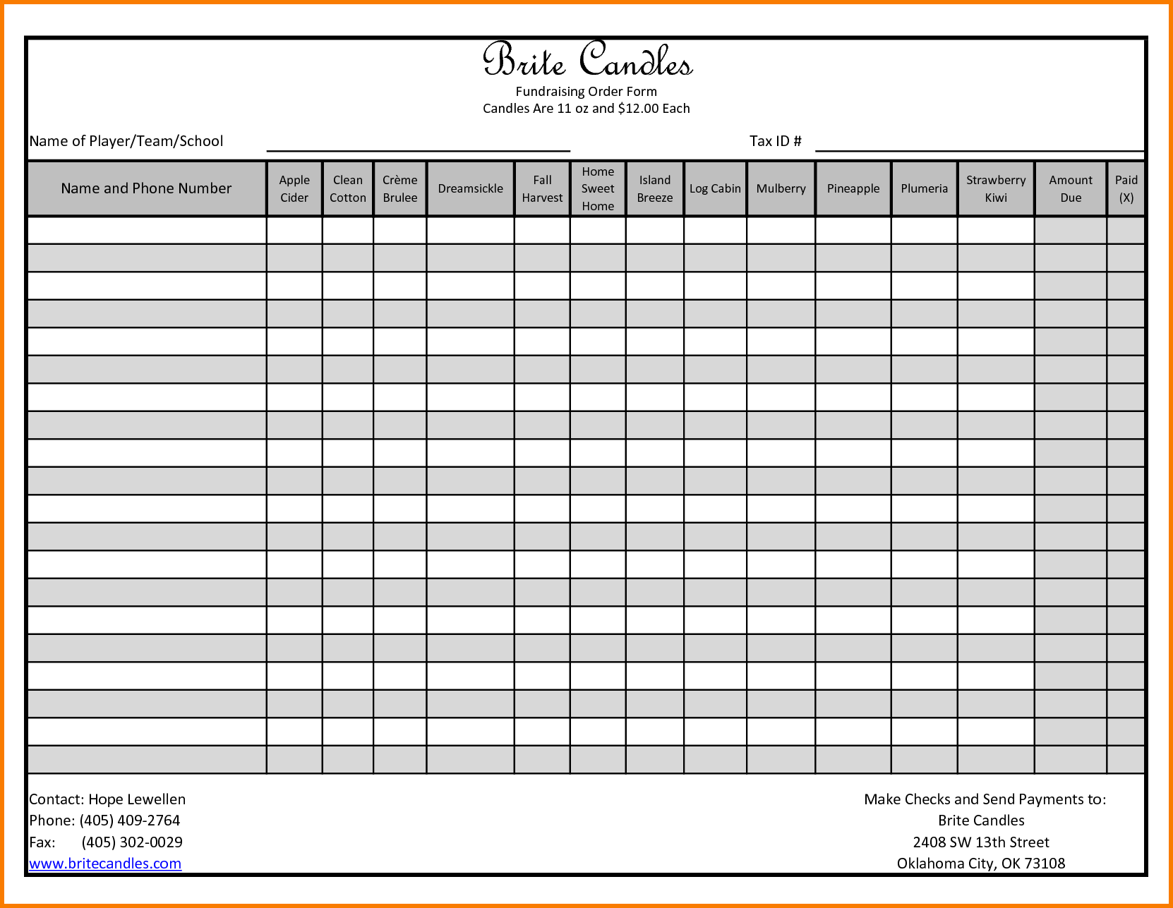 Order Spreadsheet Template Emmamcintyrephotography