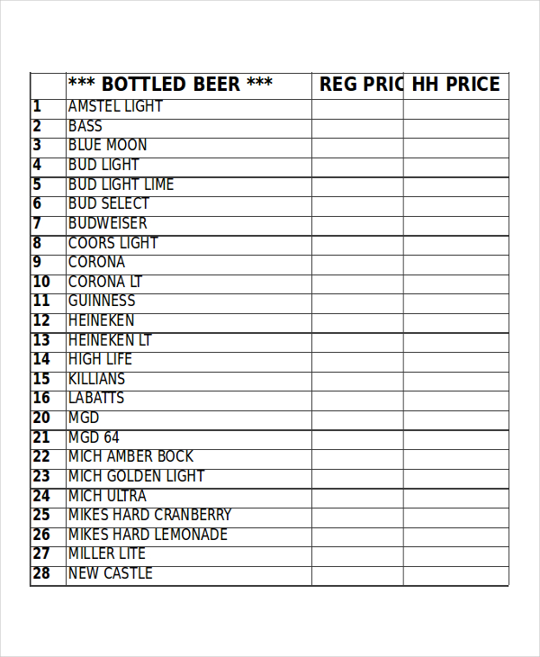 Bar Inventory List Emmamcintyrephotography