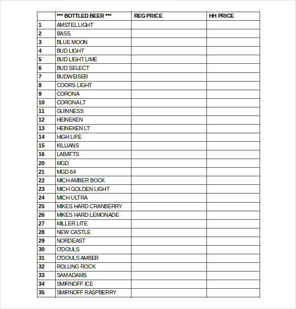 Bar Inventory List Emmamcintyrephotography