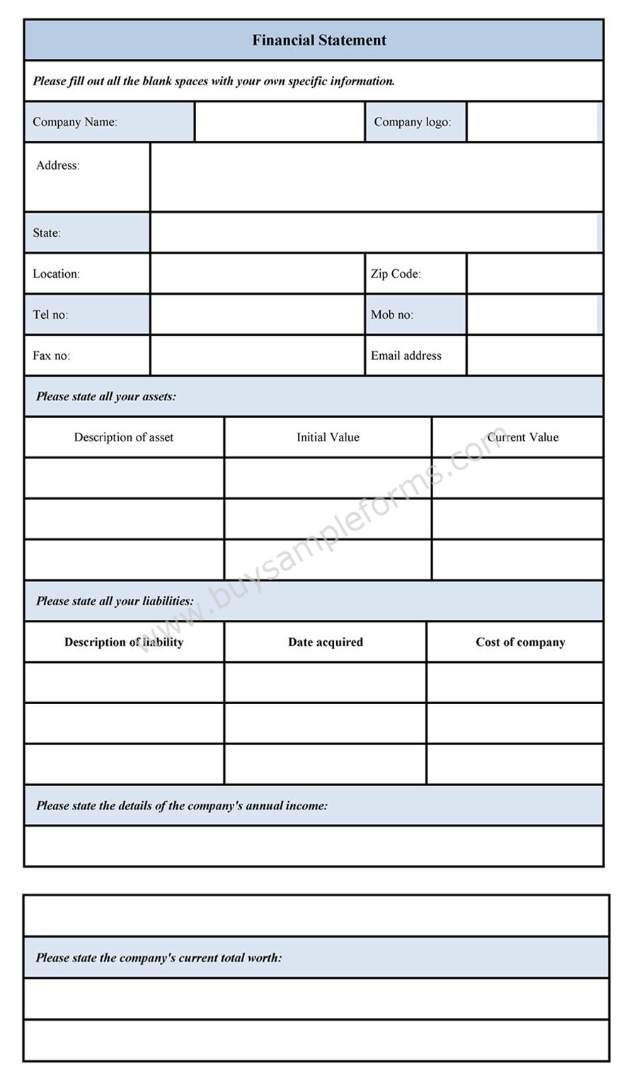  Blank Income Statement Template Emmamcintyrephotography