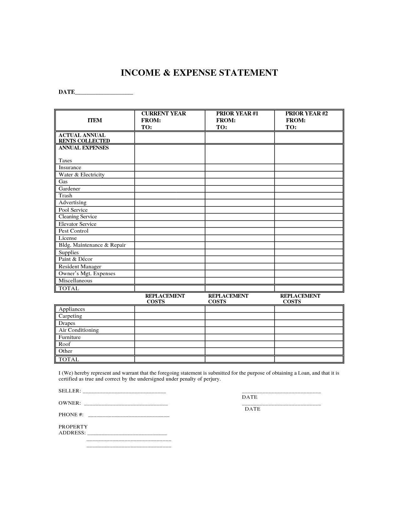 Blank Income Statement Template Emmamcintyrephotography