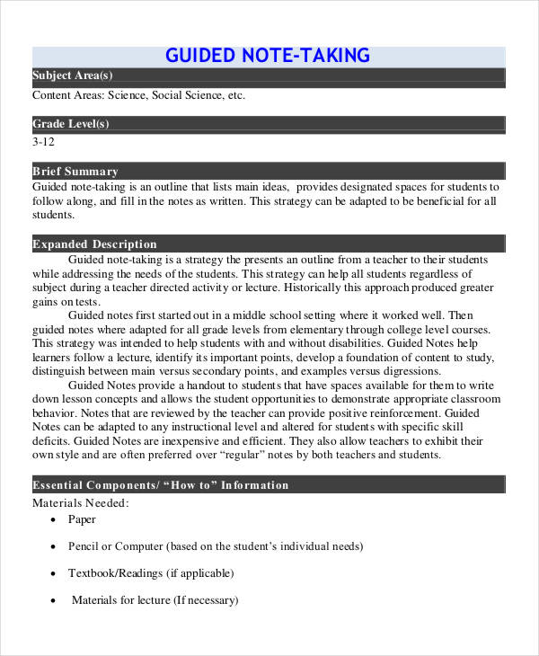 Guided Notes Template Emmamcintyrephotography