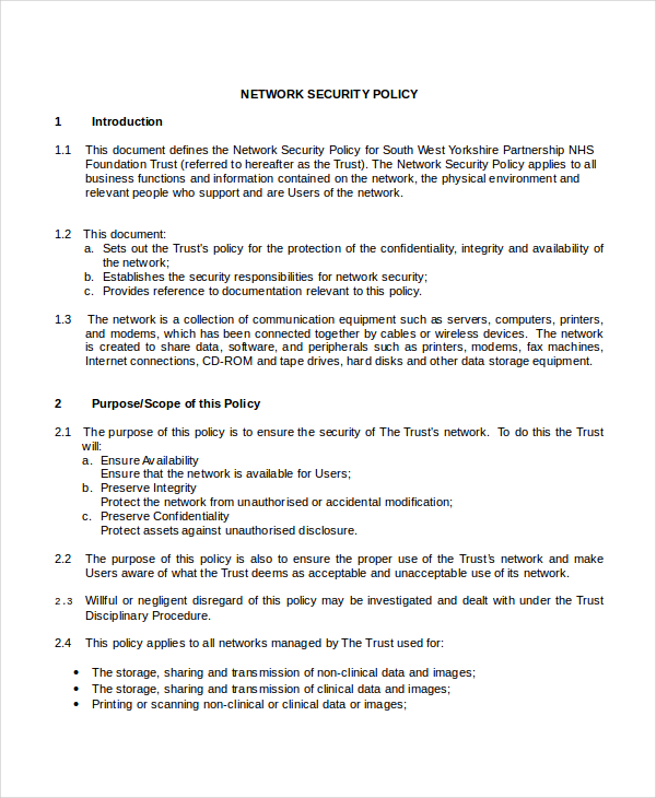 Network Security Policy Example Emmamcintyrephotography