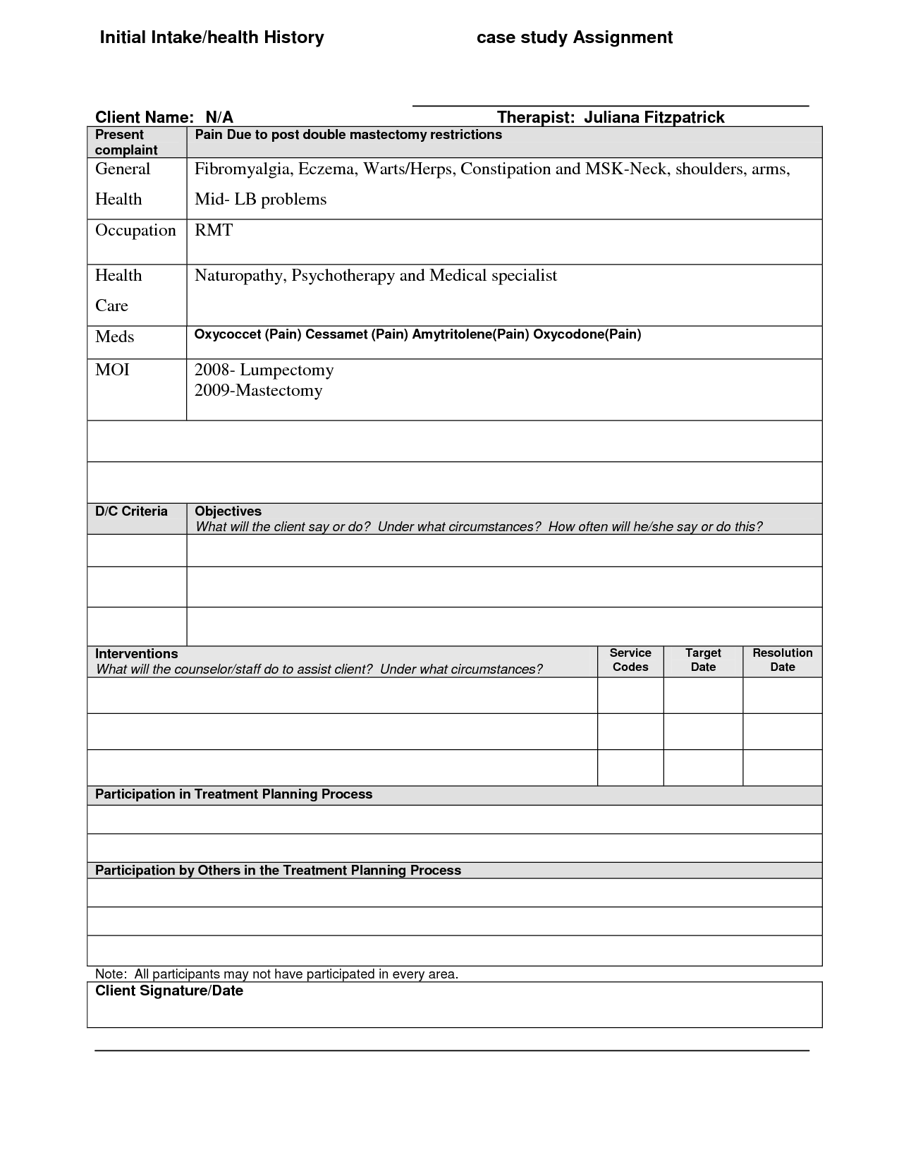 Psychotherapy Treatment Plan Template Emmamcintyrephotography