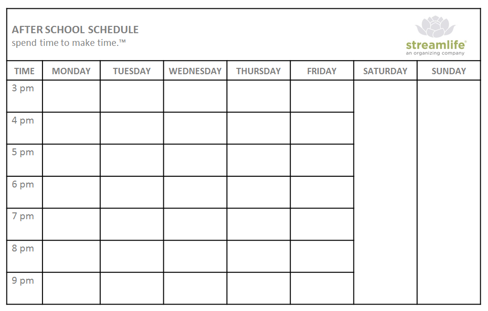 School Schedule Template Emmamcintyrephotography