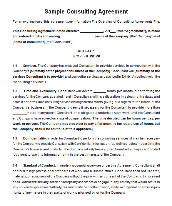 Simple Consulting Agreement Template Emmamcintyrephotography